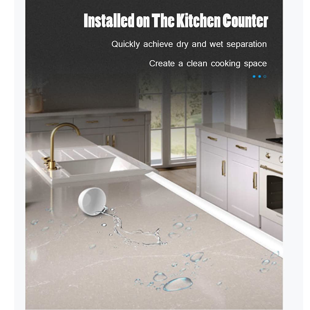 KiaRog 78 Inch Silicone Shower Threshold Water Strip Dam, Waterproof Barrier Splash Guard, Seal for Kitchen Sink, Bathroom, Shower,Public or Business Places (White), 78ββ L x 0.79 W 0.5ββ H