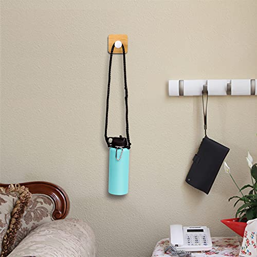 Wongeto Paracord Handle with Shoulder Strap Compatible with Hydro Flask Wide Mouth Water Bottles 12oz - 64 oz,Water Bottle Strap for Walking Biking Hiking Camping(Black 1)