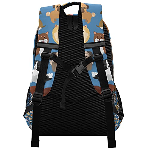 Sinestour Dog School Backpack Student Backpack for Teens Girl Boy Bookbag Daypack Rucksack