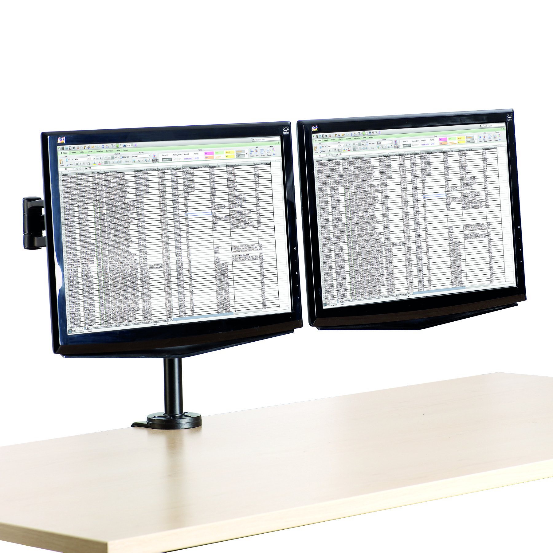 Fellowes 8041701 Professional Series Depth Adjustable Computer Monitor Stand for 2 Monitors with Dual Monitor Arms, 24 Lb Capacity