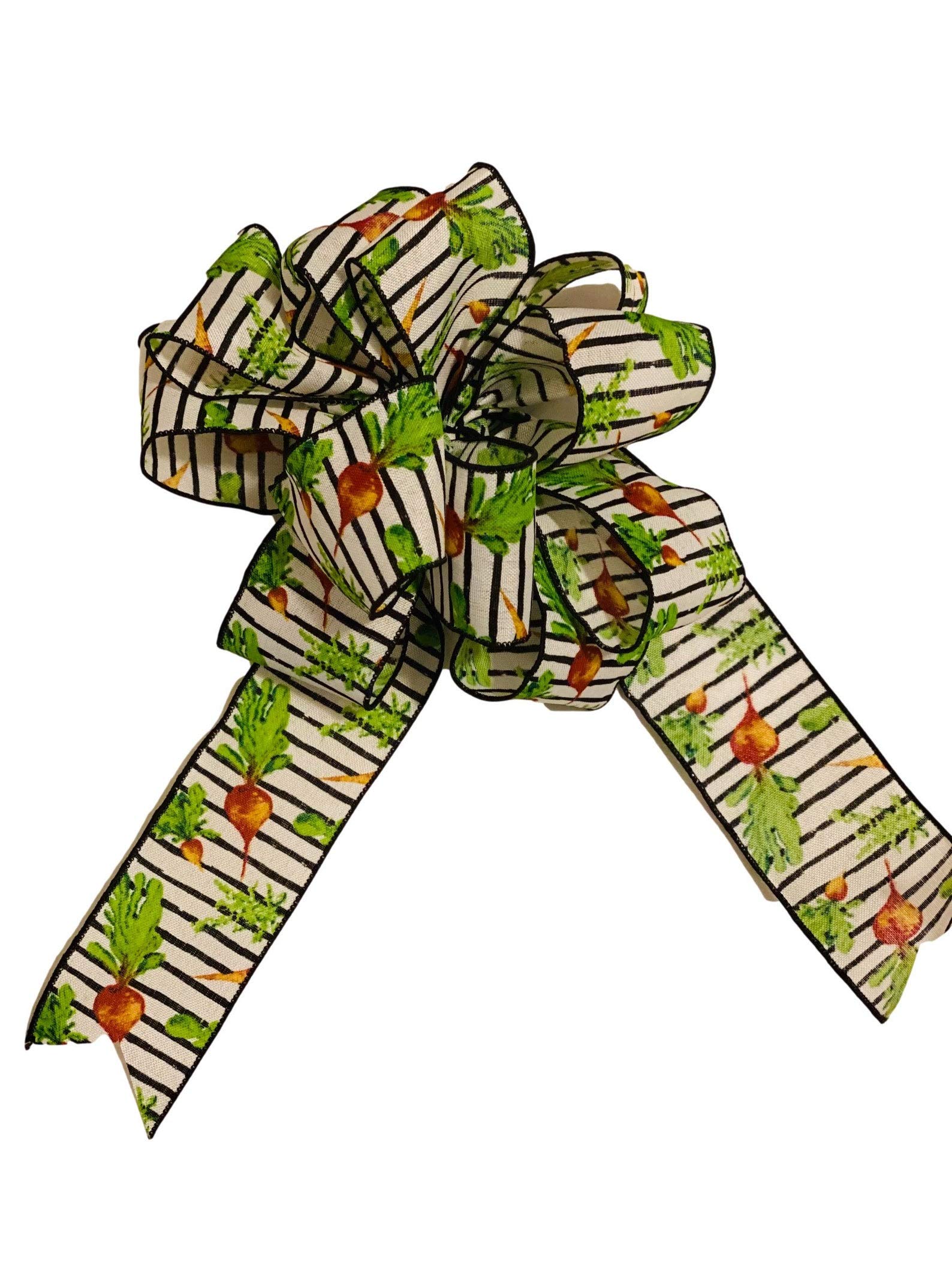 Large- Happy Easter - Spring - Vegetables Carrots - Add On Bow for Wreaths or Signs - Fluffy Bow for Gift or Present
