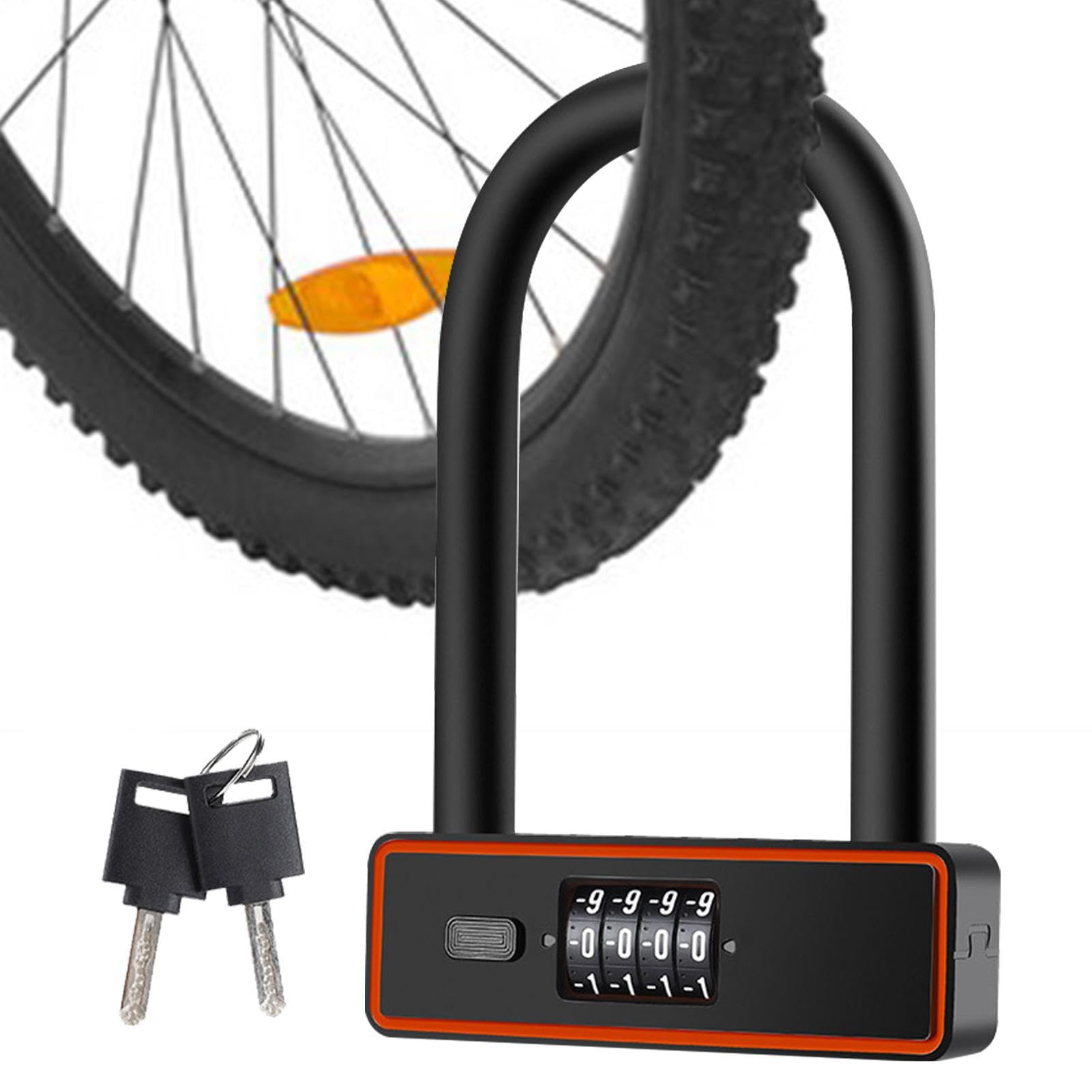 EEASSA U Lock, Motorcycle Wheel U Lock, Anti Theft U Lock Lock, Weather Proof Bicycle U Lock, 4 Digit Resettable Combination U Lock, Easy Carry Lock, Protect Scooter Tire Key U Lock