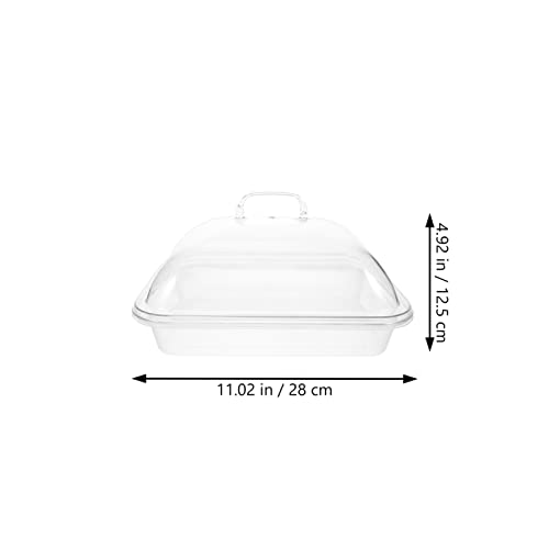 UPKOCH Acrylic Box Acrylic Cake Serving Tray with Lid Clear Rectangular Dessert Appetizer Serving Dish Platter Food Tray for Seafood Cheeses Meats Home Kitchen Party Decor Serving Tray