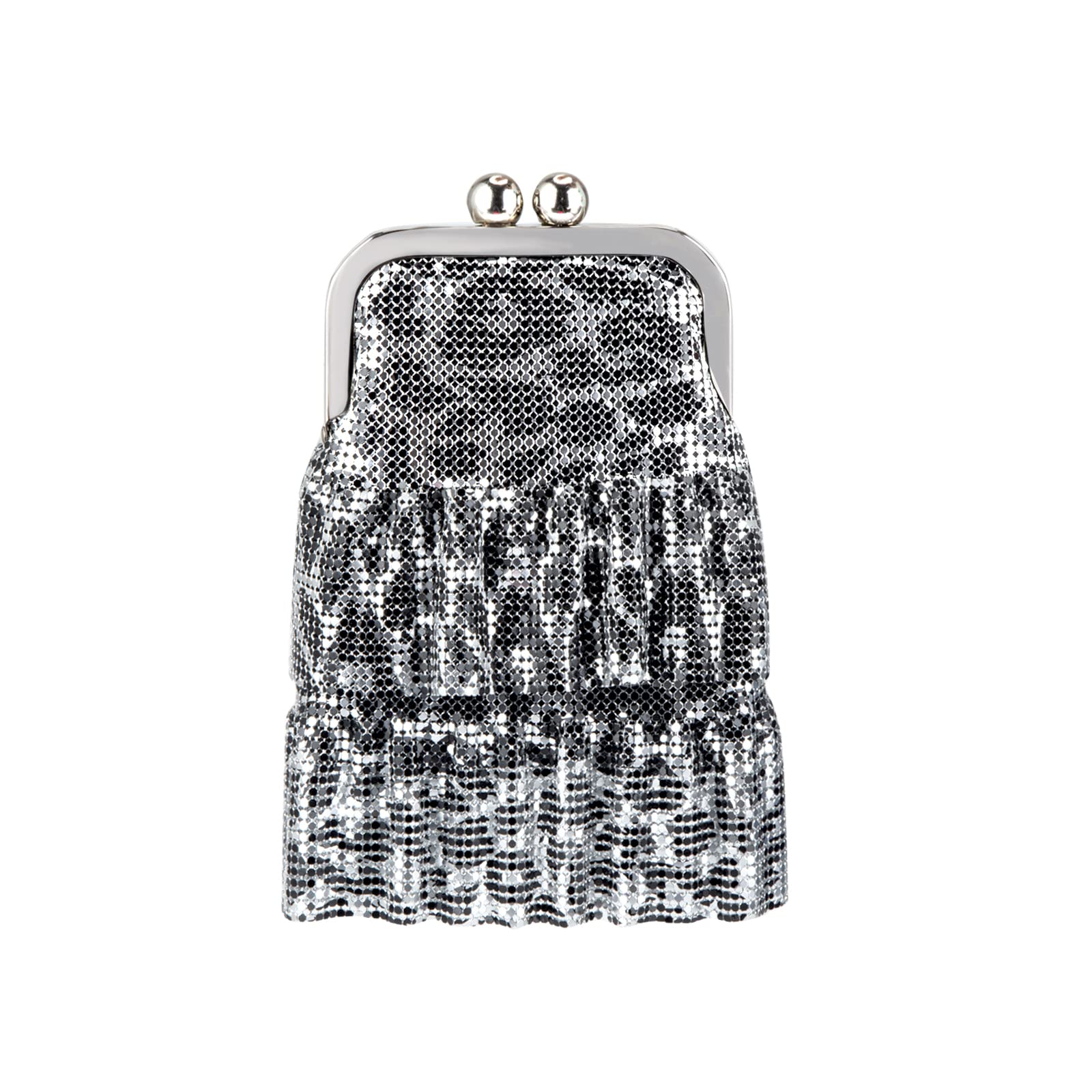 Gripit Leopard Print Rhinestone Sequin Bag Sparkly Phone Purse Silver Clutch Purses for Women Evening Glitter Party Purses