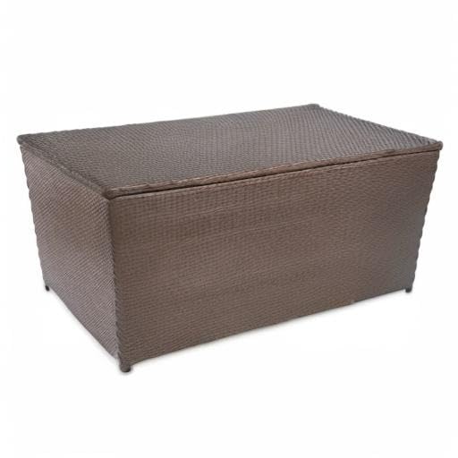 vidaXL Garden Storage Box Poly Rattan Brown Bench Storage Box