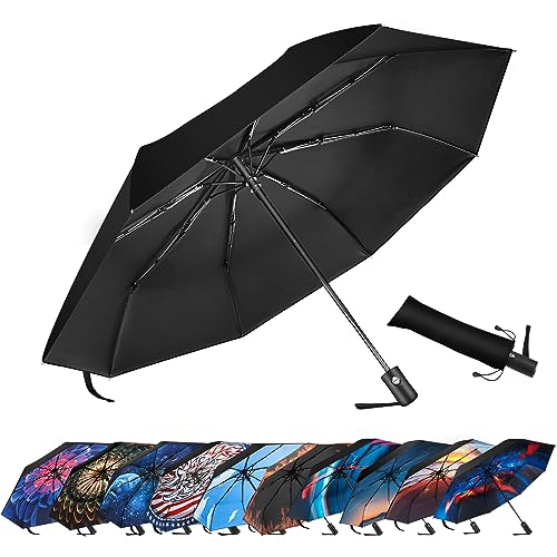 ZUOYOUZ Portable Travel Umbrellas for Rain Windproof,Portable, Automatic, Strong, Durable, Premium Grip, Vibrant Designs, Folding Perfect Car Umbrella, Golf Umbrella,and On-the-Go