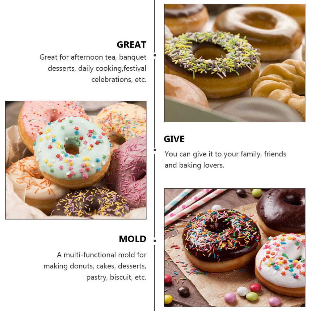 Hemoton 3pcs DIY Donut Mold Plastic Bakery Doughnut Cake Maker Mold Biscuit Stamp Cake Mould Desserts Bread Cutter Maker Mold Kitchen Baking Tool