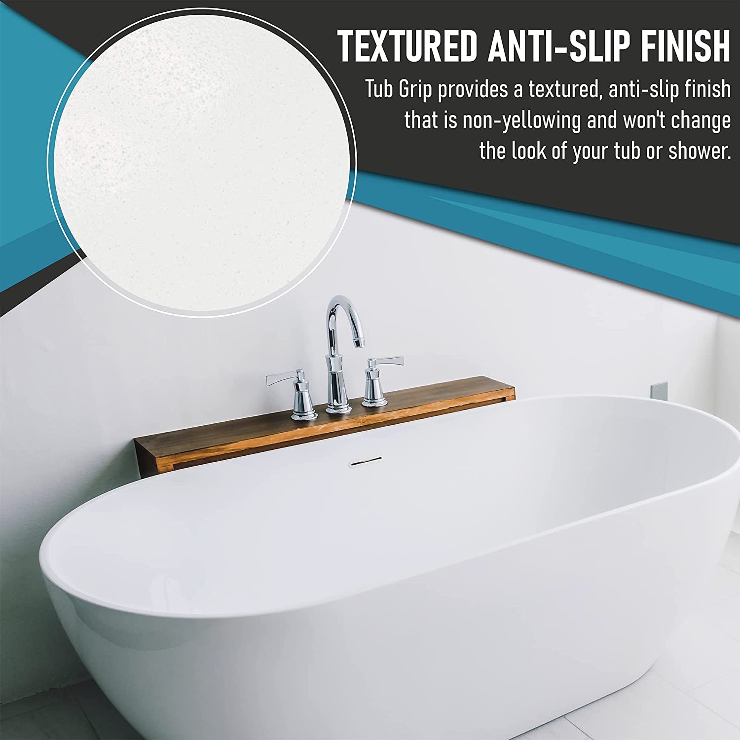 SlipDoctors Tub Grip Anti-Slip Bath & Shower Floor Solution β Fixes Slippery Fiberglass & Acrylic Bathtub or Showers β Clear Non-Slip Textured Coating