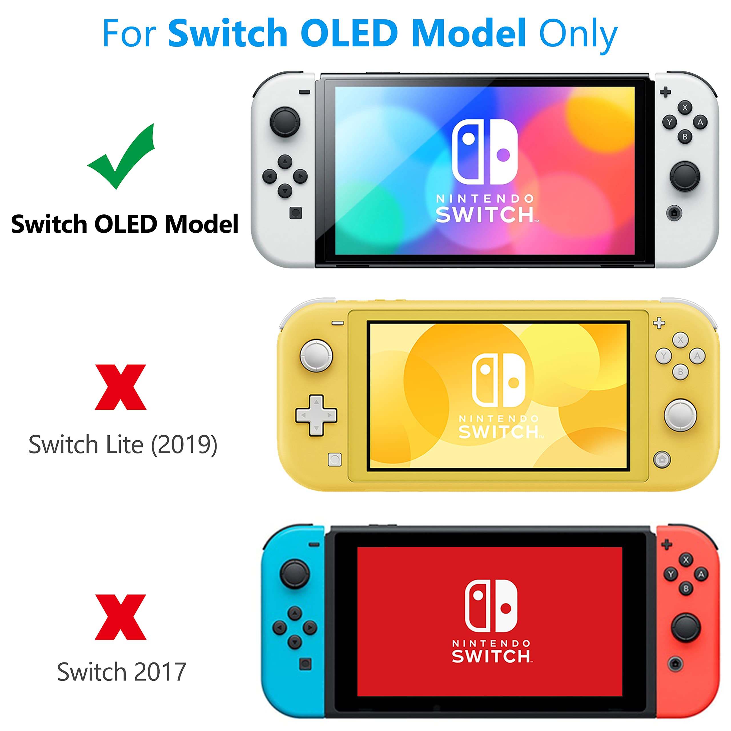 Grip for Nintendo Switch OLED with 6 Game Cartridges Storage Slots, Handheld Mode Switch Case, Comfortable & Ergonomic Grip Case (White)
