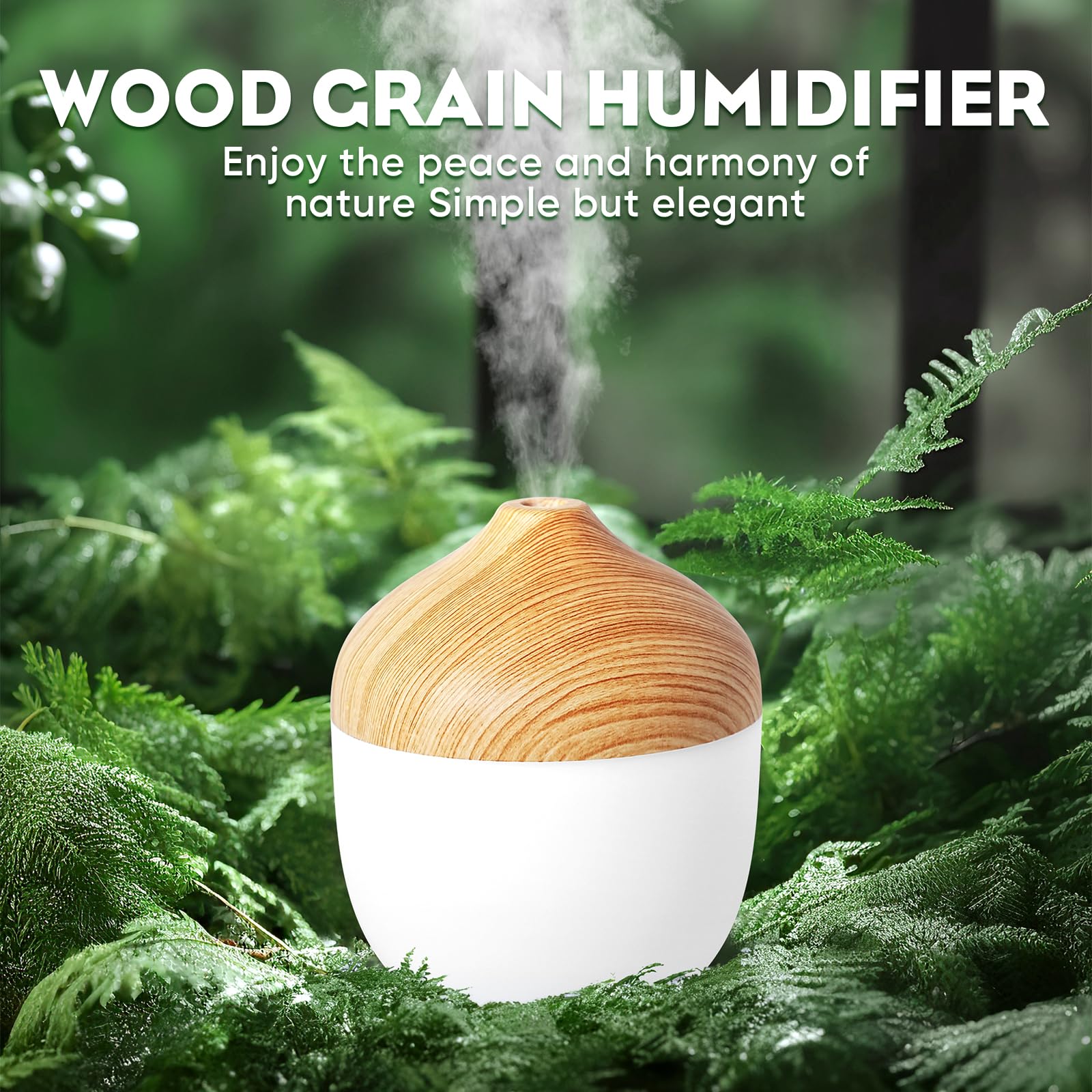 Small Humidifiers For Bedroom - 400ML Mini Desk Personal Humidifier, Portable Cool Mist Humidifiers For Room Baby Travel Plant Office Home, Super Quiet, Easy Clean, C