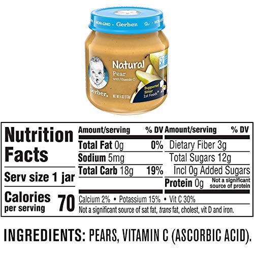 Gerber 1st Foods Natural Jars Variety Pack, 3 Apple, 3 Banana, 3 Carrot, 3 Pear, 12 CT