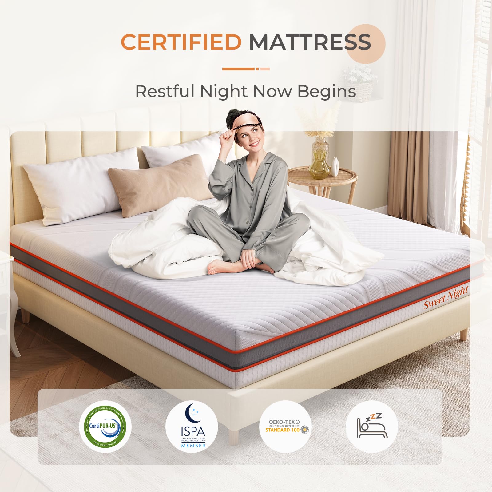 Sweetnight Full Size Mattress, 10 Inch Gel Memory Foam Mattress in a Box, Flippable Mattress with Two Firmness Preference, Motion Isolation