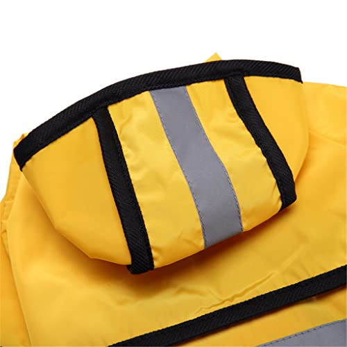 Ornaous Reflective Yellow Dog Raincoat with Hood, Waterproof Pet Rain Jacket for Small Puppy Large Dogs(L Size)