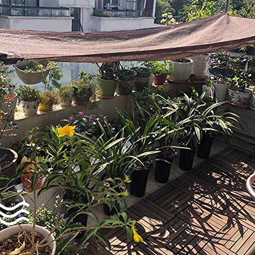 SHIJINHAO Shading Net,Shade Cloth,85% Anti-UV Patio Block Light Mesh Tarp Metal Hole Edge Stitching Awning, 21 Sizes (Color : Brown, Size : 1x1m)