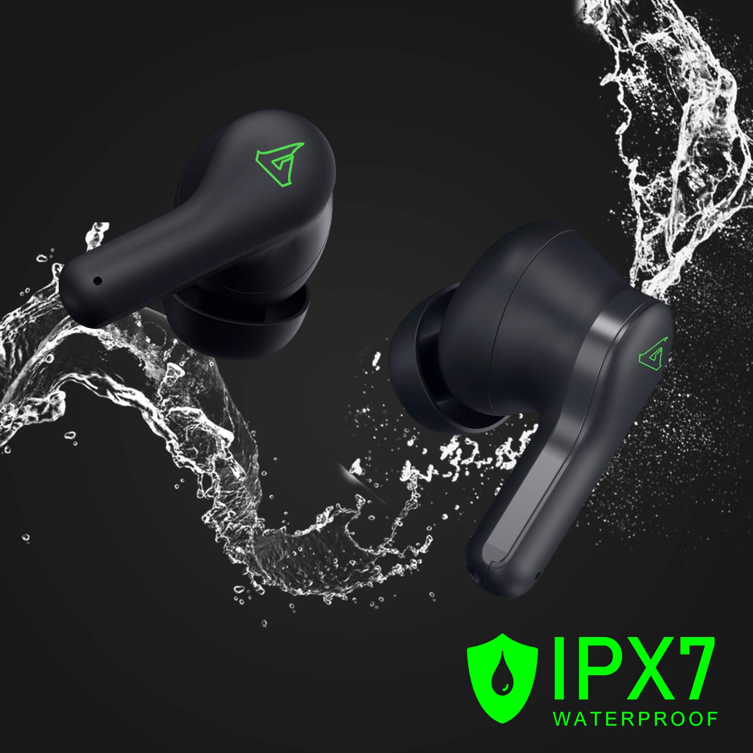 GTRACING Wireless Earbuds with Charging Case Stereo Headphones Bluetooth 5.0 Earbuds with Microphone Premium Sound with Deep Bass for Sport Black