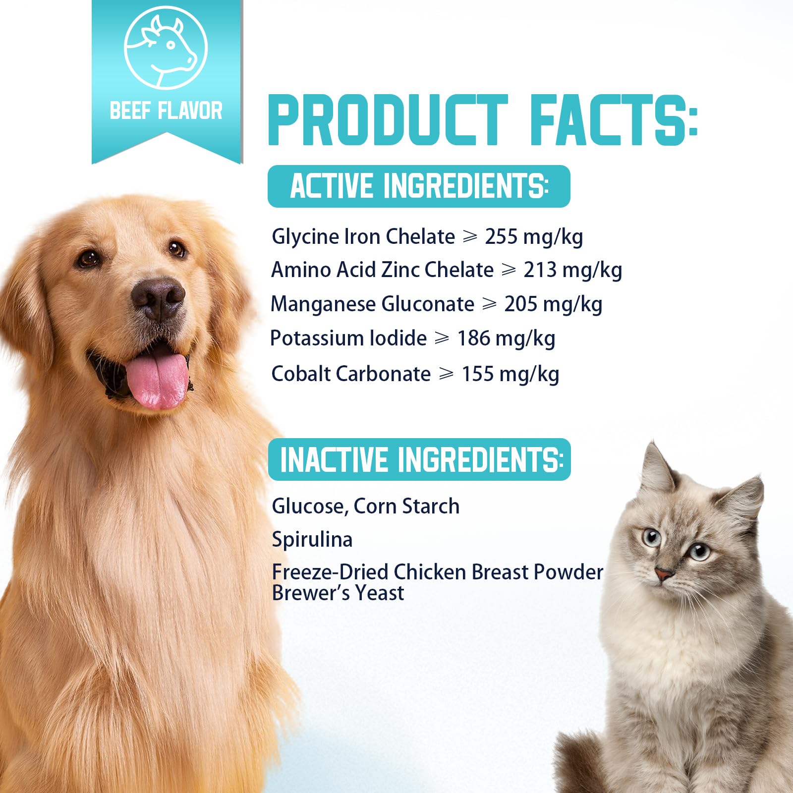 Pet Trace Mineral Supplement Tablets β Supports Nutritional Balance, Prevents Pica & Coprophagia, 150 Tablets