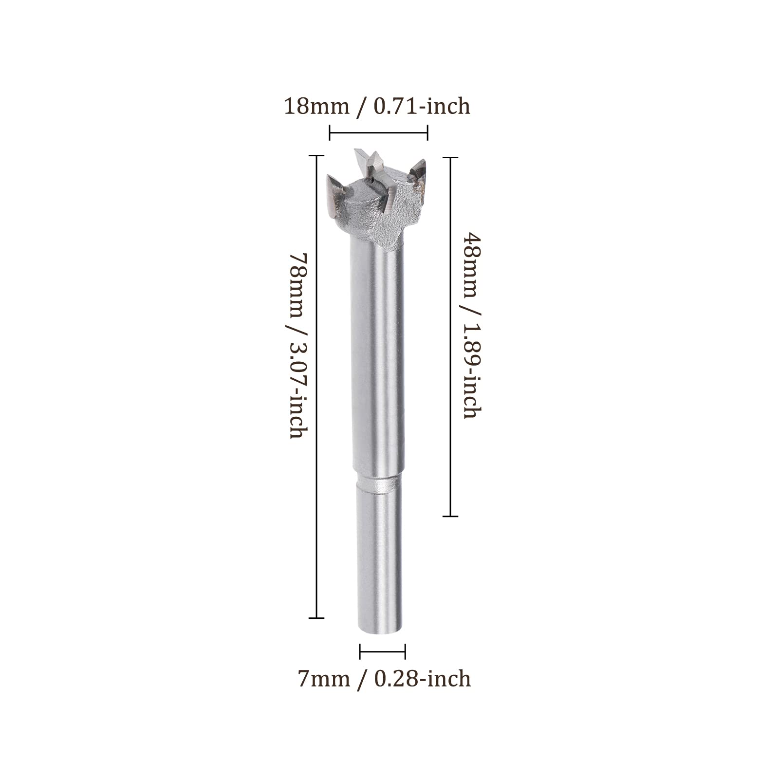Kozelo Forstner Drill Bit - [32mm] Tungsten Carbide Auger Opener for Wood Furniture Hinge Woodworking Use, Round Shank, Gray