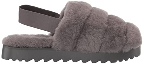 UGG Women's Super Fluff Slipper, Charcoal, 10