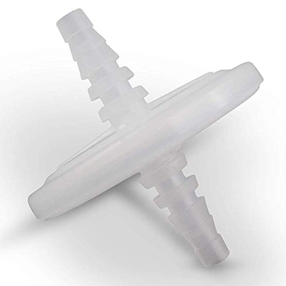 Tisch Brand DF15274 Polytetrafluoroethylene PTFE Disk Filters, 0.22um, 50mm, Stepped Barb: 5/16 to 1/2 inch, 1/pk/10 per Pack | Wettability: Hydrophobic | Volume Throughput (ml): 500-800 |