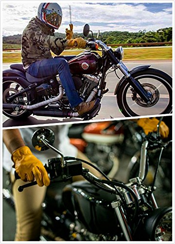KIM YUAN Leather Work Gloves Perfect for Gardening/Cutting/Construction/Motorcycle, Men & Women M