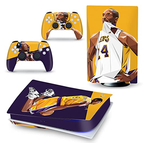Skins for PS5 Skin Disc Edition Console and Controller Accessories Cover Wraps Basketball Sports Design for Playstation 5 Disc Version