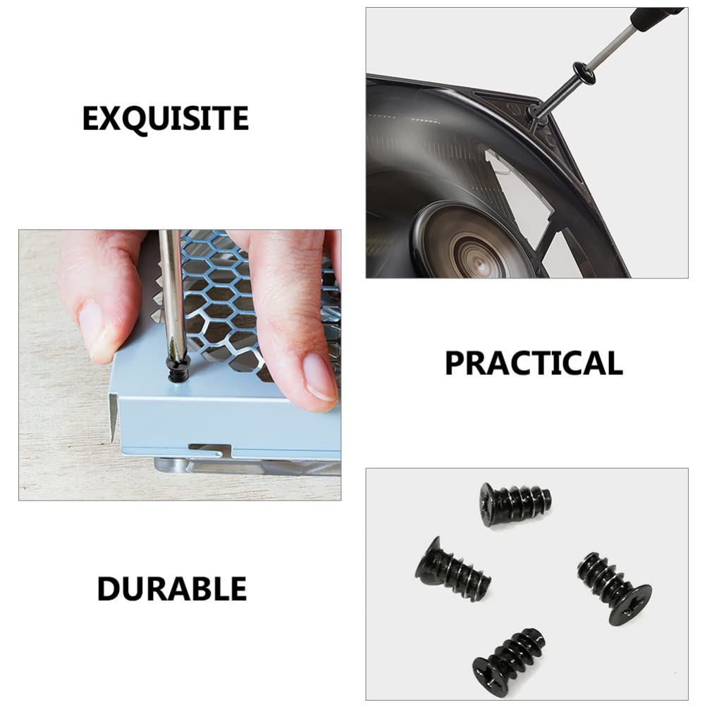 Mikikit 1 Set Chassis Fan Screws Bolts and Nuts Case Fan Screw Kit Cooling Fan Screws Self Tapping Screw Cooling Fan Mount Screws Ceiling Fan Screws Bolt Kit Steel Computer M5 Accessories