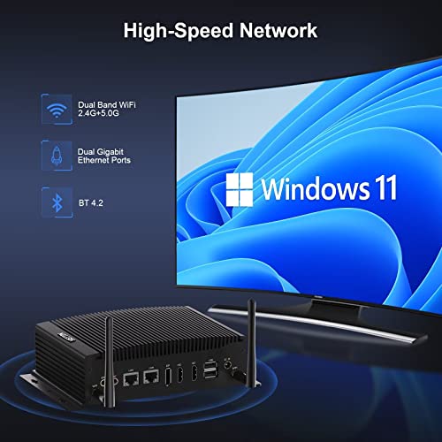 HISTTON Industrial PC Core i7-10810U, 16GB RAM 256GB M2. SSD, Industrial PC with 2 RS232/485 COM, Dual HD + DP 4K Triple Display, 2 LAN, 6 USB, GPIO, Wifi, BT4.2, Mini PC Windows 11 Pro, support Linux