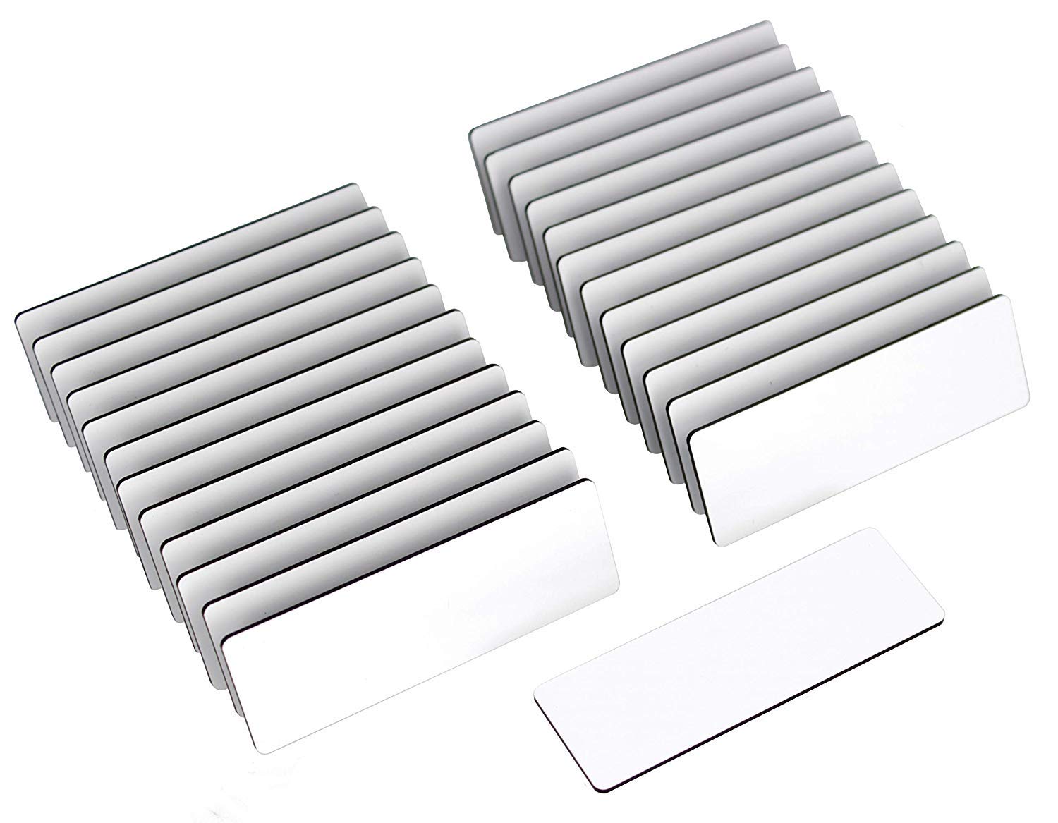 ExcelMark Blank Name Tag/Badge with Pin - White - 1" x 3" (25 Pack)