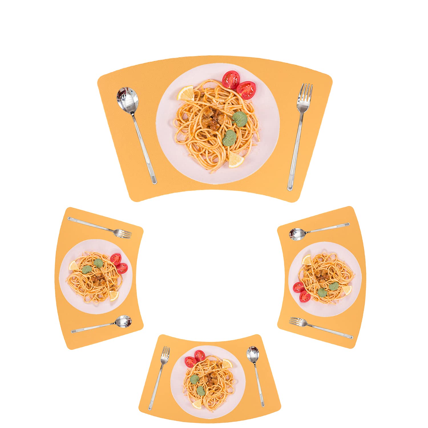 GSKS Placemats for Dining Table Set of 4 Washable Stain Heat Resistant Anti-Skid Silicone Table Mats