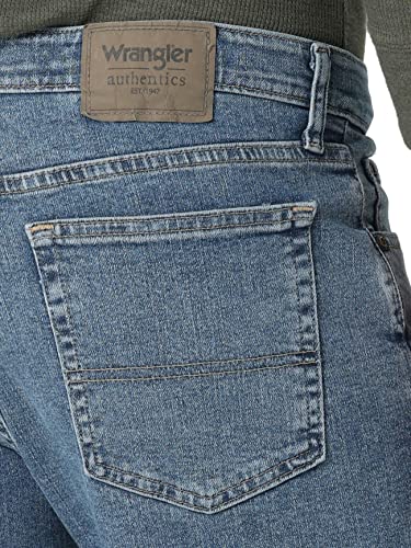 Wrangler Authentics Men's Regular Fit Comfort Flex Waist Jean, Light Stonewash, 38W x 29L