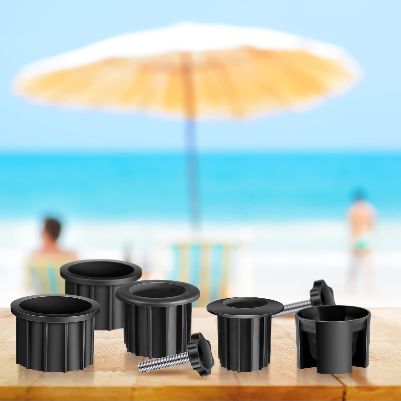 Hotop 12 Pcs Patio Umbrella Parasol Base Stand Hole Ring Plug Cover Umbrella Stand Replacement Part Patio Swing Umbrella Chair Replacement Parts