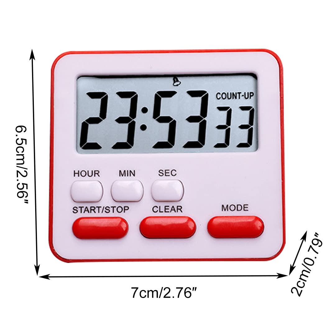 Jeeje Electronic Kitchen Timer, Large Screen with Multifunctional Count up Countdown Alarm Clock Silence Memory Magnetic Suction Snooze Battery Powered for Students Baking