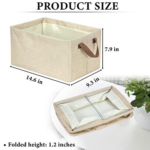 Tasmegol Clothes Steel Frame Storage Drawer Organizer Bins Foldable Closet Underwear Dresser Wardrobe Linen Fabric Cloth Box for Clothing Sock Bra Folded Pants Shirt(3 Sets Beige)