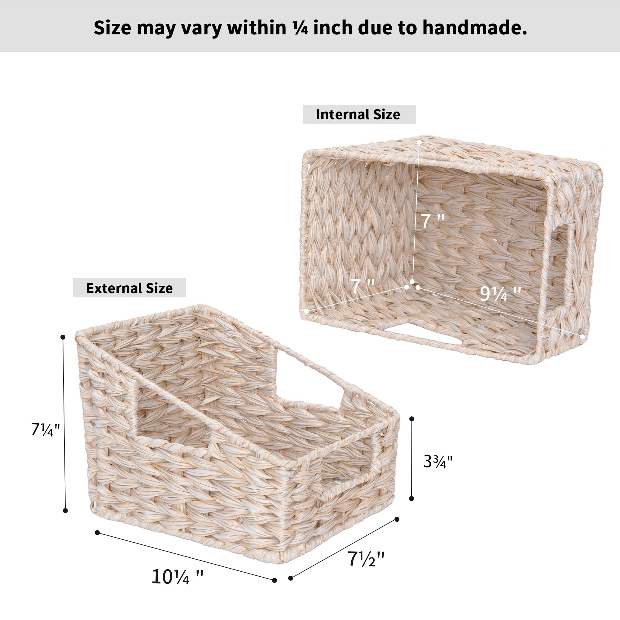 GRANNY SAYS Bundle of 3-Pack Wicker Baskets for Storage & 2-Pack Wicker Shelf Baskets