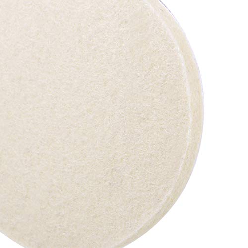 uxcell 5 Inch Wool Felt Polishing Pad, Buffing Wheel Polish Pad, Flocking Hook & Loop Back for Random Orbital Sander 2pcs