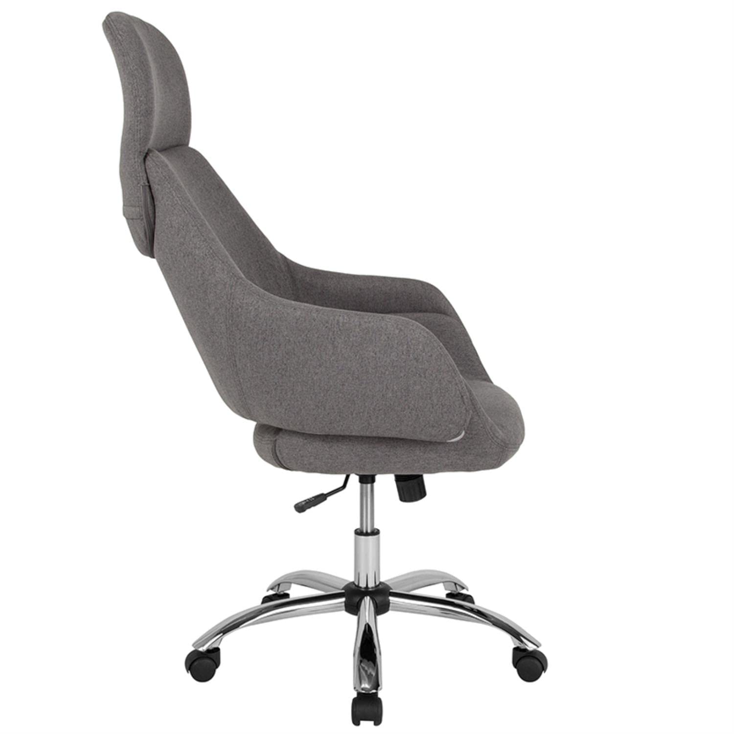 Flash Furniture Marbella Home and Office Upholstered High Back Chair in Dark Gray Fabric