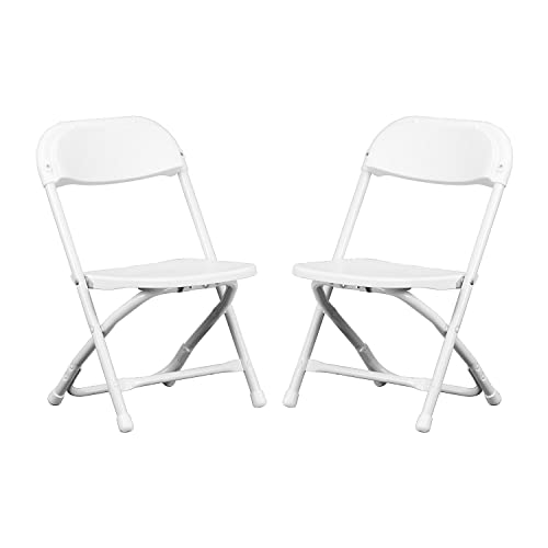 Flash Furniture 2 Pack Kids White Plastic Folding Chair
