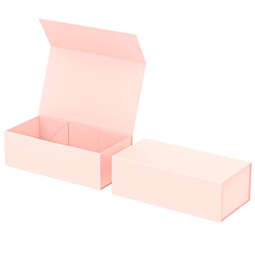 MONDEPAC Gift Box with Magnetic Closure Lid 12" X 6" X 4" for Presents,Luxury for Gift Packaging, Bridesmaid Gifts Box, Magnetic Gift Box for Gifts,Birthday Gift Box,Christmas Gift Box (Pink)