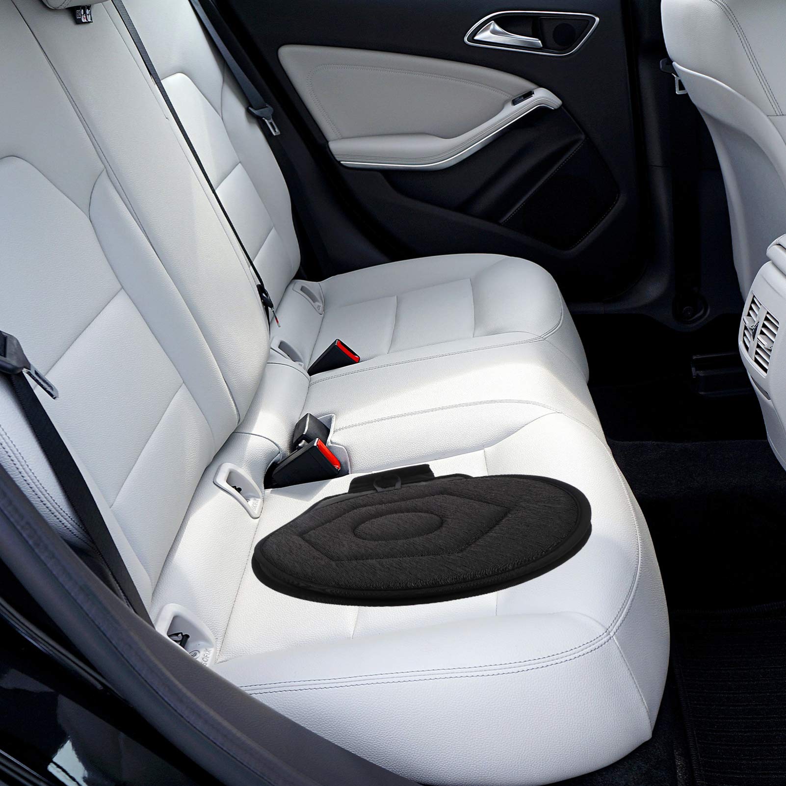 HEALLILY Swivel Seat Cushion 360° Rotating Car Seat Cushion Auto Swivel Cushion for Elderly or Those with Limited Mobility Black