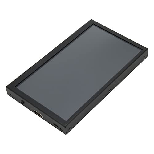 Mini Computer Second Screen, HD Multimedia Interface Plug and Play Metal Case Dual Speakers Portable 7 Inch Monitor for OS X for Laptop
