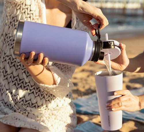 Hydrapeak 72 oz Large Insulated Water Bottle, Leak Proof Water Bottle for Hot & Cold Liquid, 72oz Water Bottles, Water Jug, Stainless Steel (Black)