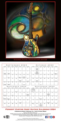 Fender Custom Shop Guitar 2024 Wall Calendar, 12" x 12"