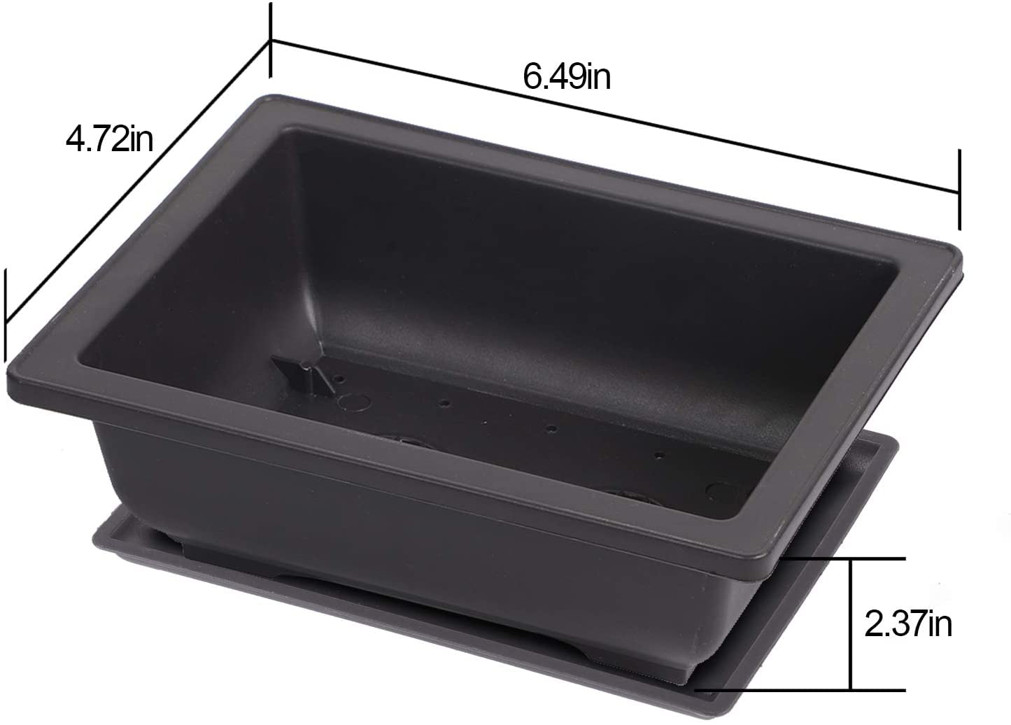 KINJOEK 20 PCS 6.5 Inch Plastic Bonsai Training Pots with Drainage Trays, Rectangular Plant Bonsai Pot, Flower Succulent Tree Growing Pots Container for Garden, Indoor, Home Decorative