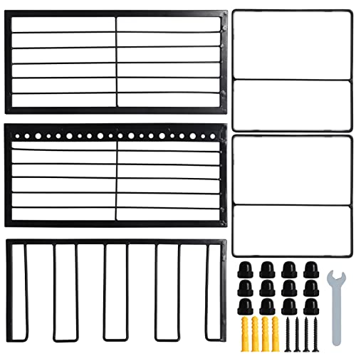 Power Tool Organizer, Drill Holder Storage Rack with Wall Mounted 4 Drill Slots 3 Layers Garage Tool Organizer Storage Wrench and Srewdriver Rack for Home and Workshop