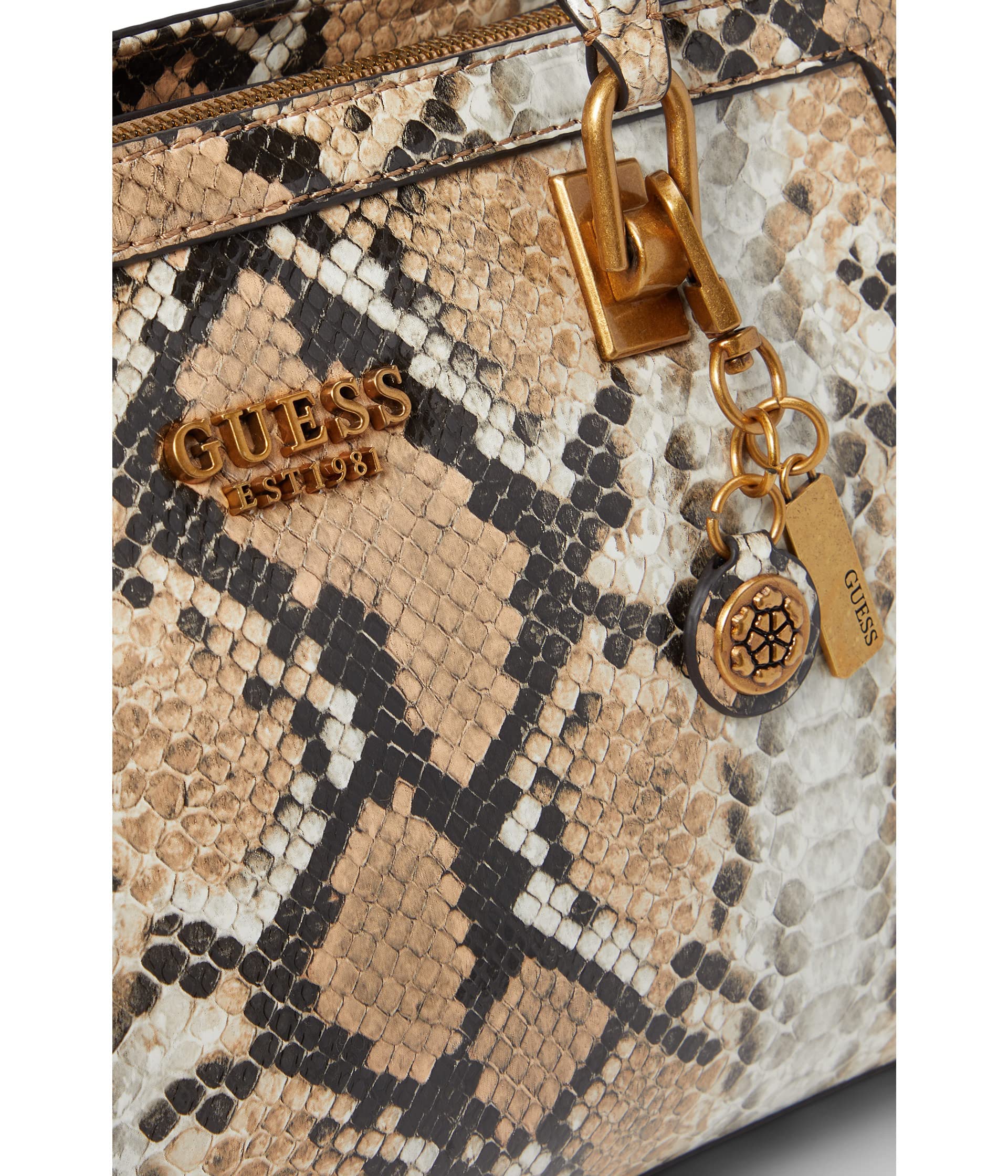 GUESS Abey Elite Girlfriend Satchel, Natural Python