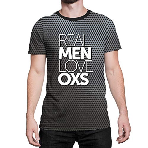 Eddany Real Men Love Oxs Steel Plaque 3D Men T-Shirt Polyester Novelty L