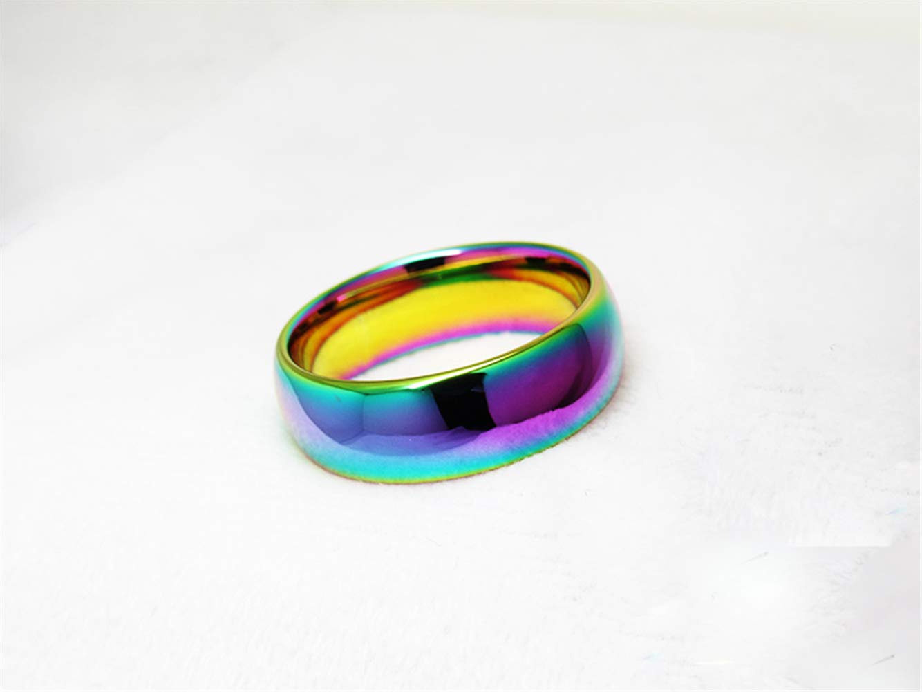 Fashion Month 5mm Tungsten Carbide Ring Rainbow Gay Lesbian Wedding Engagement Colorful LGBT Pride Band Size 7