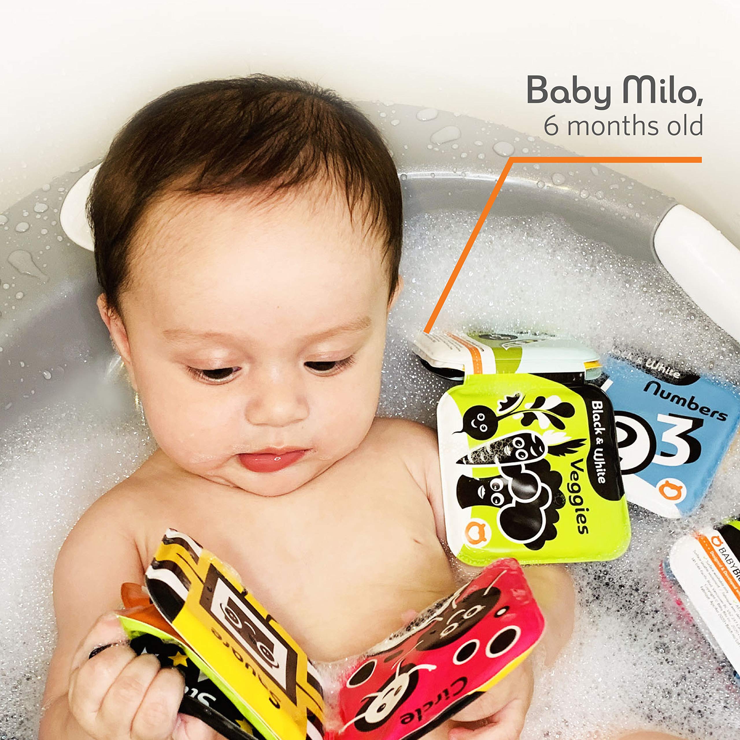 Floating Baby Bath Books β High Contrast Black and White Waterproof Bath Books for Babies 3+ Months