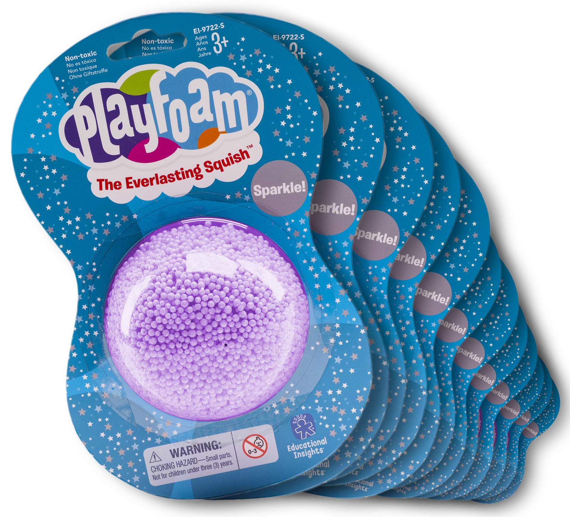 Educational Insights Playfoam Sparkle Jumbo Pod, Set of 12, Fidget, Sensory Toy, Ages 3+
