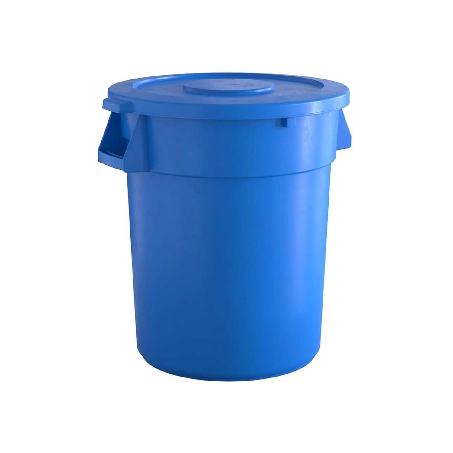 MOLFAR 5 Pack! Blue 32 Gallon Commercial Trash Can with Lid – Heavy-Duty, Plastic for Indoor and Outdoor Use, Snap-On Lid for Secure Closure, Ideal for Restaurants, Offices, and Public Spaces